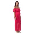 24seven Comfort Apparel Elevate Maternity Lace Off the Shoulder Side ...