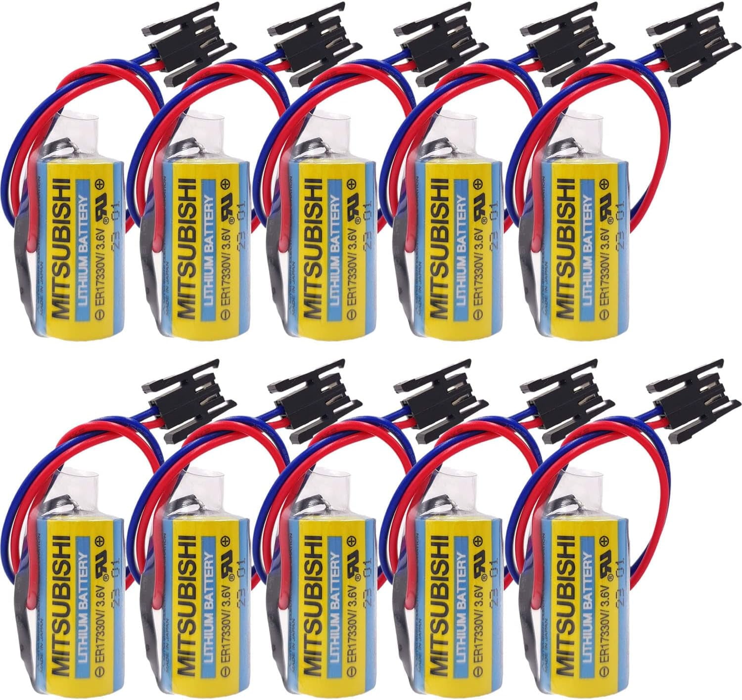 (Pack of 10) 1700mAh MR-BAT ER17330V 3.6V A6BAT PLC Lithium Industrial ...
