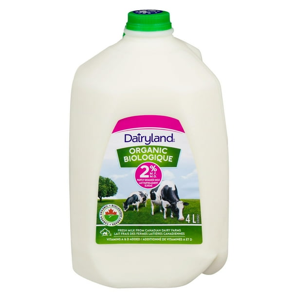 Dairyland 2% M.F. Organic Milk, 4L jug, 4 L - Walmart.ca