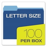 "Colored File Folders, 1/3-Cut Tabs, Letter Size, Navy Blue/light Blue ...