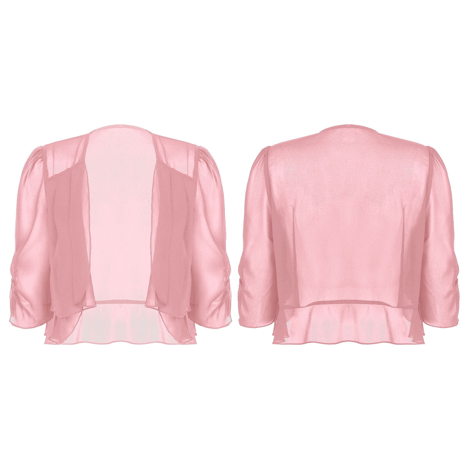 TiaoBug Women's Ruffle Short Sleeve Bolero Cardigan Summer Sheer ...