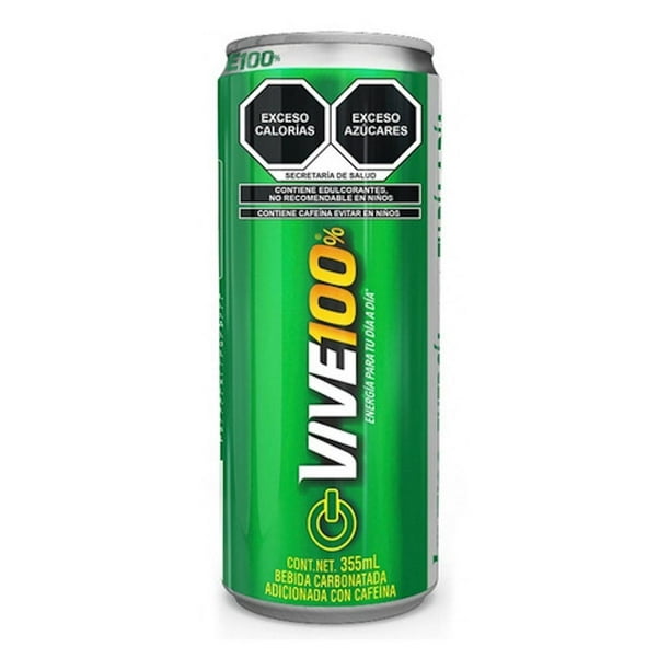 Pack de 24 Bebida Energizante vive 100% de 355ml Vive 100% 355ml ...