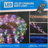 Intertek 18ft LED Rope Light with 180 Multicolor LEDs, 8 Color Settings ...