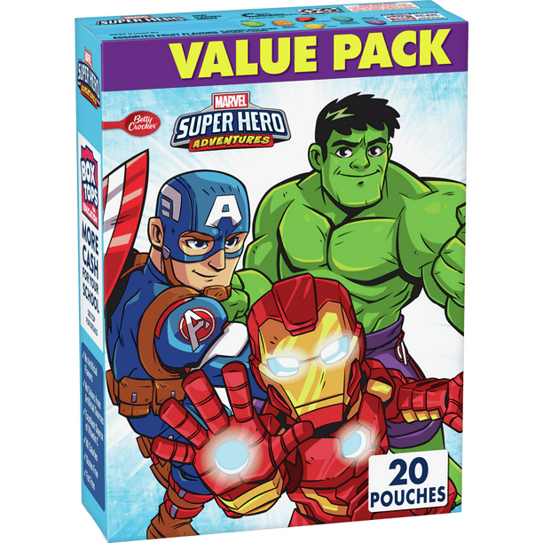 Betty Crocker Marvel Avengers Fruit Snacks, Value Pack, 20 ct - Walmart.com