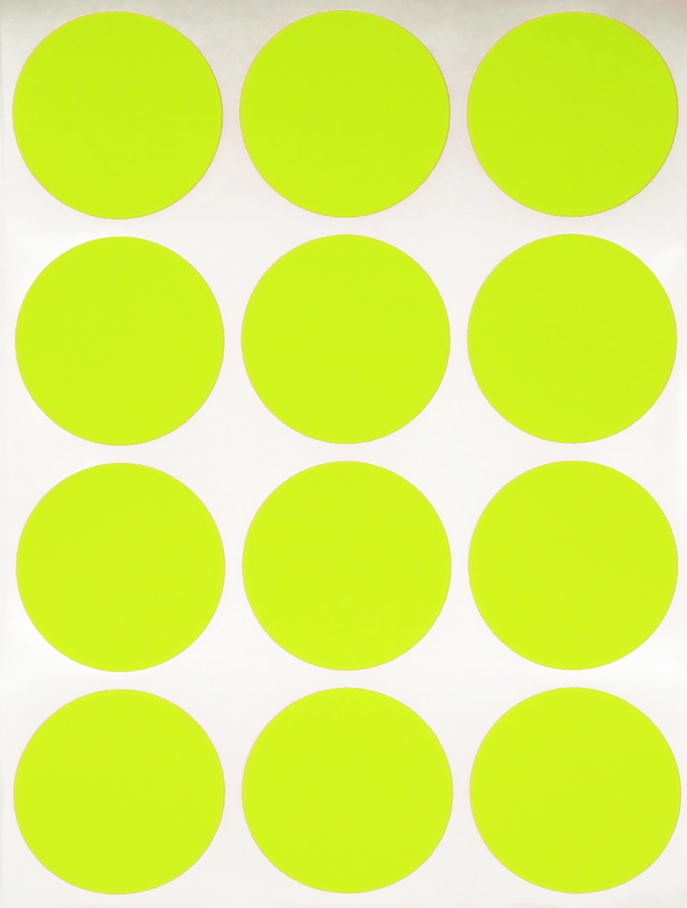 Royal Green Blank Labels Round 1.5 inch (3.8 cm) Neon Stickers in ...
