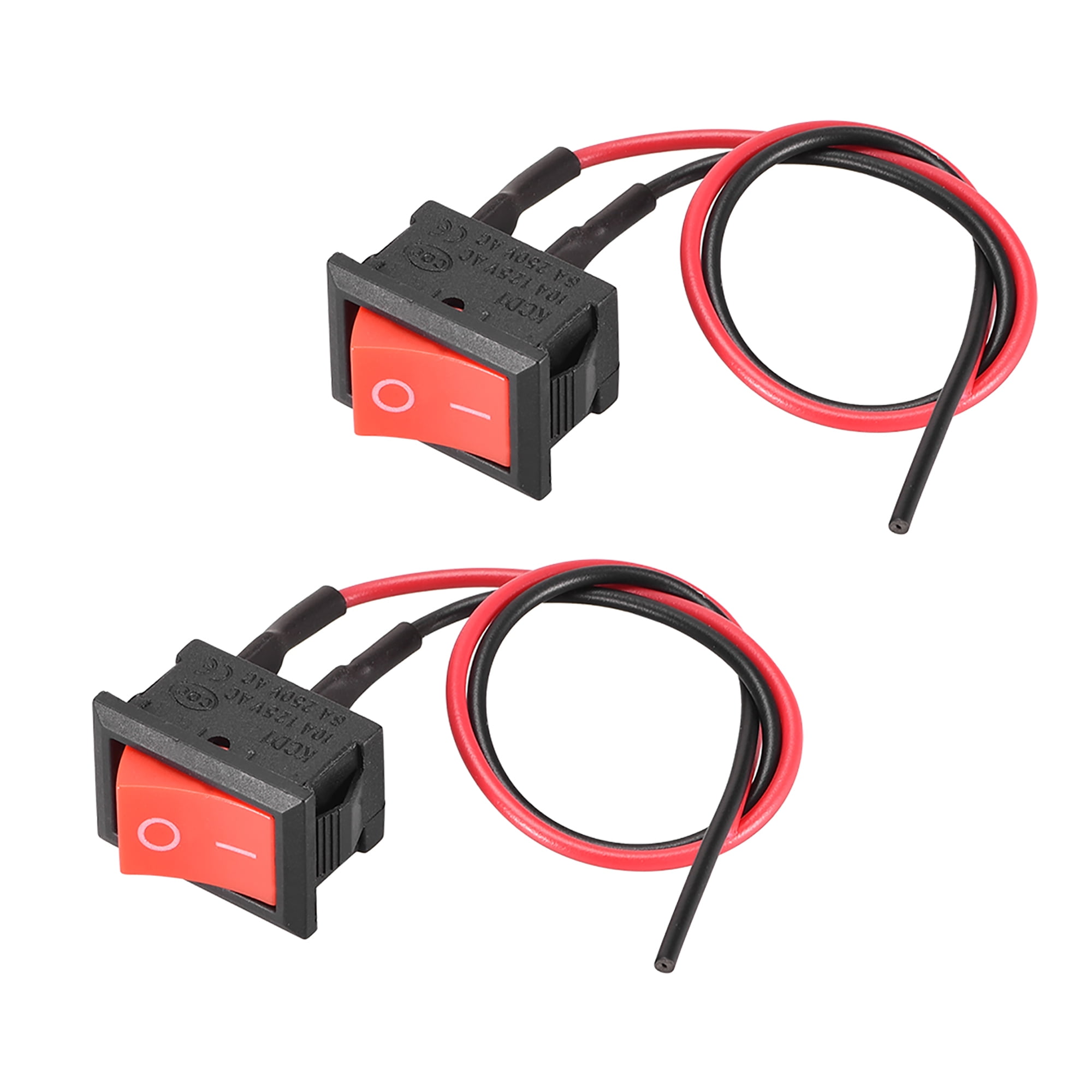 Mini Boat Rocker Switch Red Toggle Switch W Wires for Boat Car Marine ...