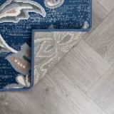Madison Transitional Navy & Cream Area Rug - 5 x 7 - Walmart.com