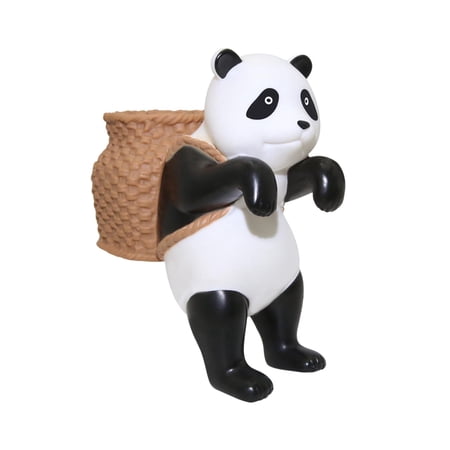 Hanging Animal Statue Fish Tank Decorations Cute Panda Flower Pot ...