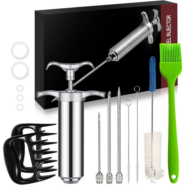 Markdang Meat Injector,304-Stainless Meat Injector Syringe Kit with 3 ...