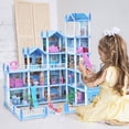 EagleStone 16 Rooms Huge Dollhouse, 10" x 6" x 11" Doll House,With 3 ...