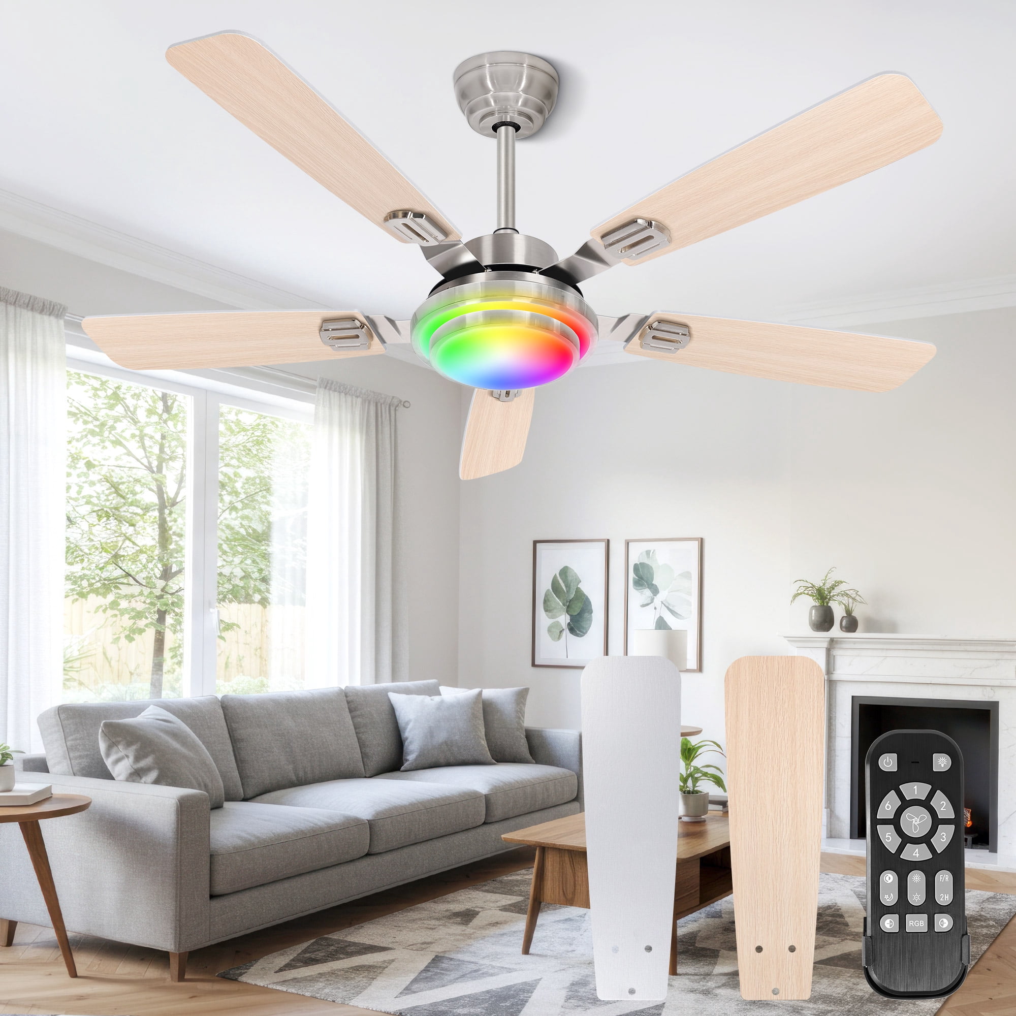 Click here for Outon 52 Modern Ceiling Fan With Light Kit And Rem... prices