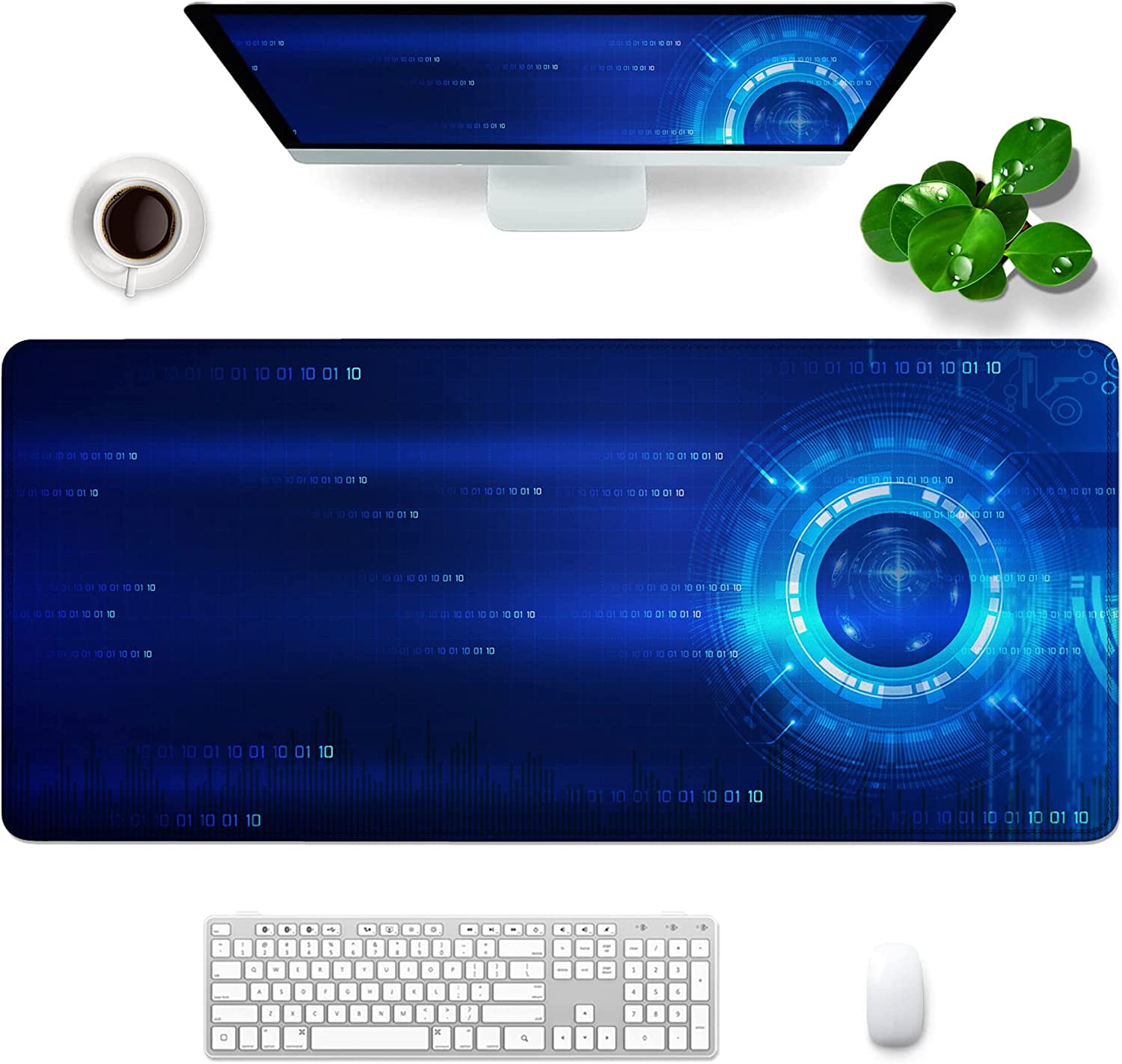 Blue Gaming Mouse Pad XXL Large Mouse Pad 35x15.7x0.12 inch Extra Large ...