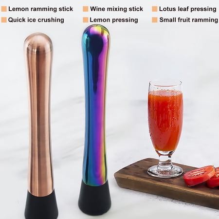 relayinert Stainless Steel Cocktail Muddler Ice Crusher Wine Mixing ...