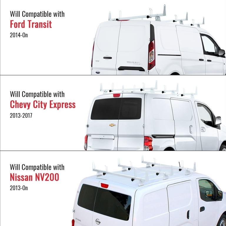 Transit Connect Racks AA-Racks Van Roof Rack Cross Bars - 3-Bar Steel ...