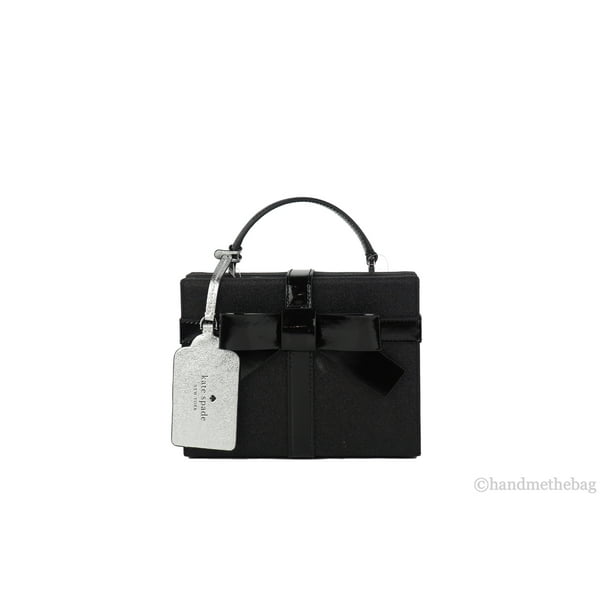 Kate Spade Wrapping Party Gift Box Black Glitter Leather Crossbody Bag ...