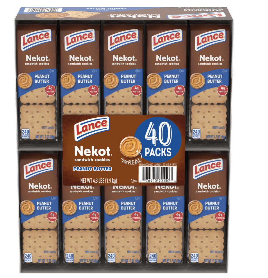 Lance Sandwich Cookies, Nekot Peanut Butter, 40 Packs - Walmart.com