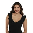Time And Tru Womens And Plus Solid Ruffle Strap One Piece Swimsuit