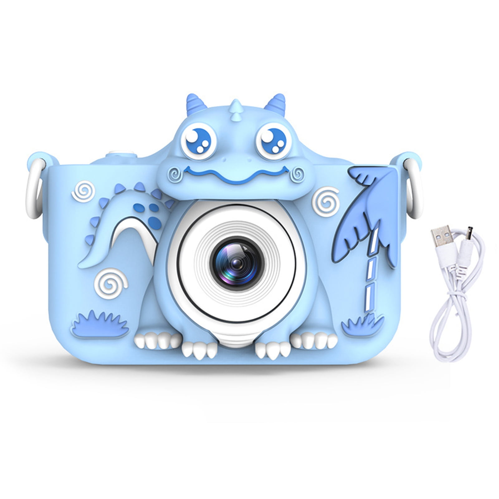 Skindy Portable Cartoon Dinosaur Kids Camera with Dual 4000W Lens, USB ...