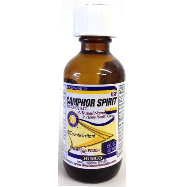 Humco Camphor Spirit 84% Alcohol, Treat Skin Irritation & Pain, 2oz, 3 ...