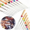 "Best 12 PACKS Marshmallow Roasting Sticks 32"" Set of 8 BBQ Skewers with Wooden Handle ...