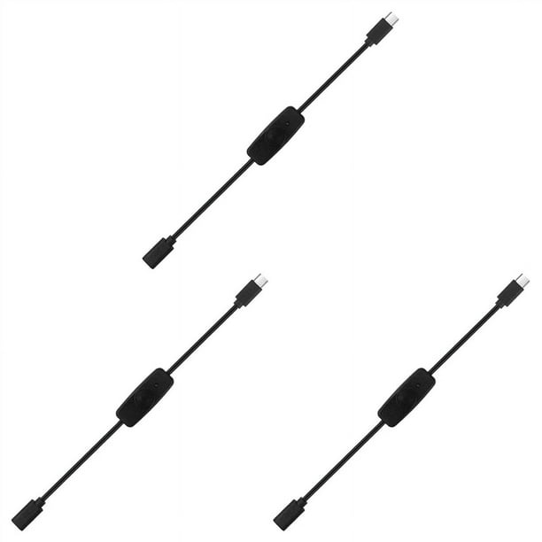 3X Power Switch USB Type C with Indicator Light Male to Female USB-C ...