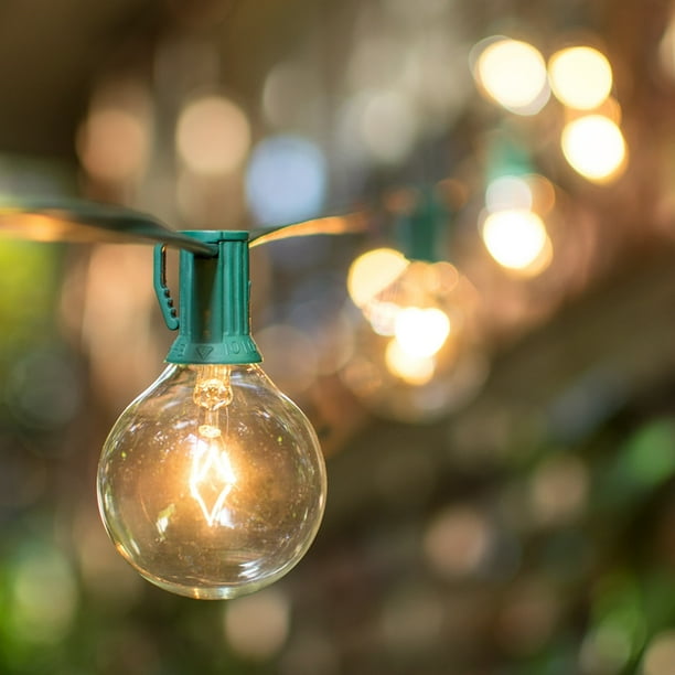 Outdoor String Lights Globe String Lights 2 Inch E12 Bulbs 50 Foot ...