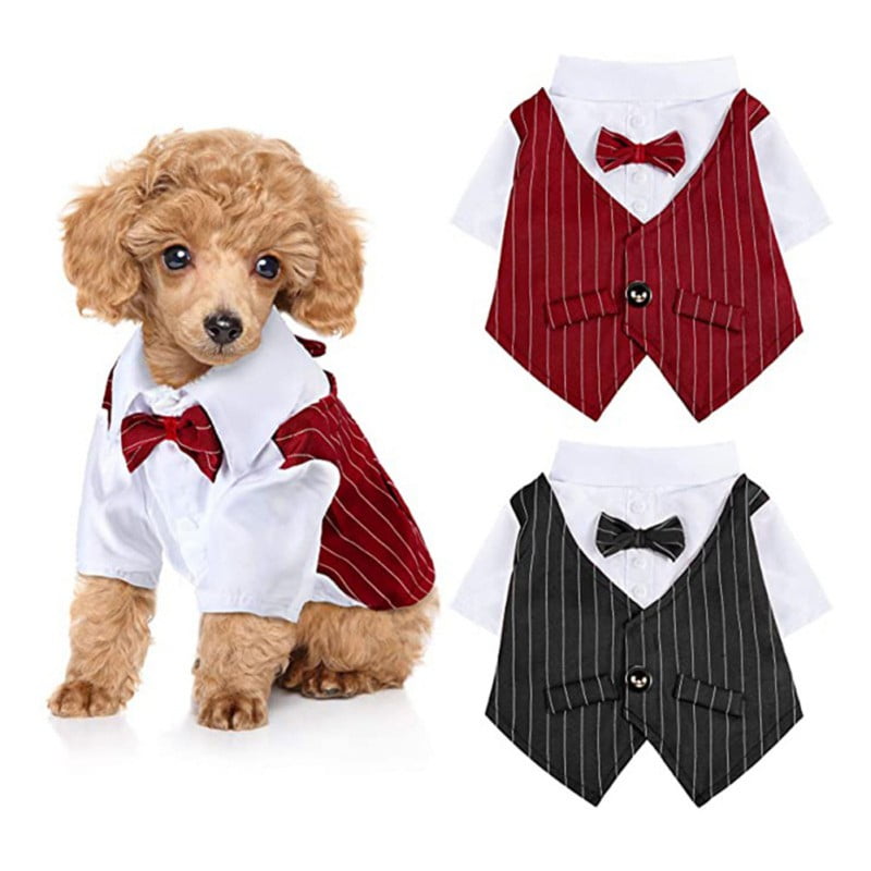 Pets Gentleman Suit Formal Shirt Tuxedo, Dog Suit Bow Tie Costume ...