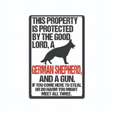 Beware of Dog Sign German Shepherd, Dog Warning Sign, 12x12 Aluminum ...