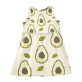 Cartoon Avocados Leaves Sleeveless Dress A-Line One-Piece Dress Quick ...