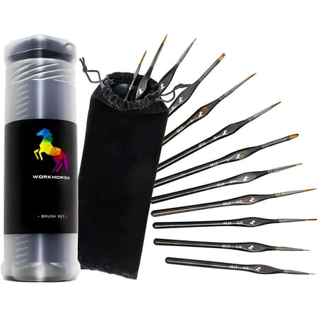 Ergonomic 12-Piece Miniature Fine Point Paint Brush Detail Set ...