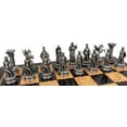 Greek Mythology Olympus Gods Chess Set Pewter Bronze Finish Walnut ...