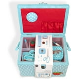 Dritz Large Sewing Basket Kit, Aqua Dots - Walmart.com