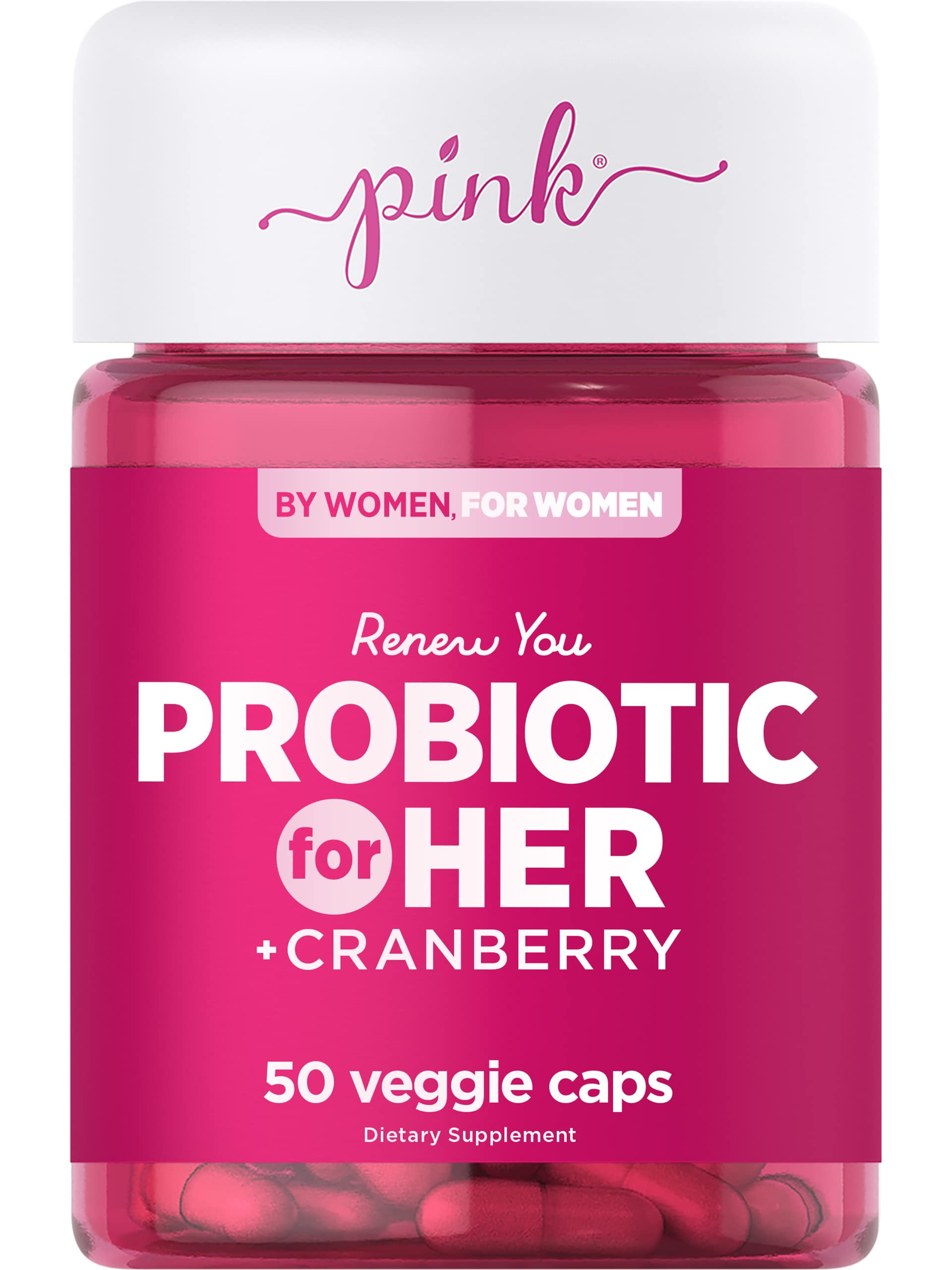 Suplemento PINK Probiotics para la salud digestiva de la mujer, 50 ...
