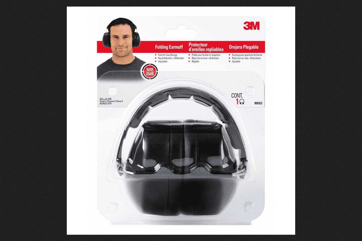 3M Folding Earmuff Ear Protection, Black - Walmart.com