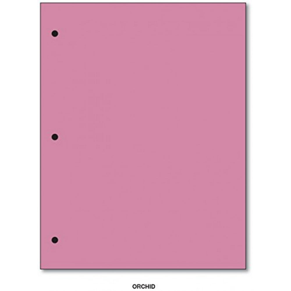 3 Hole Color Paper 8 1/2 X 11 - 100 Papers Per Pack (Orchid) - Walmart ...