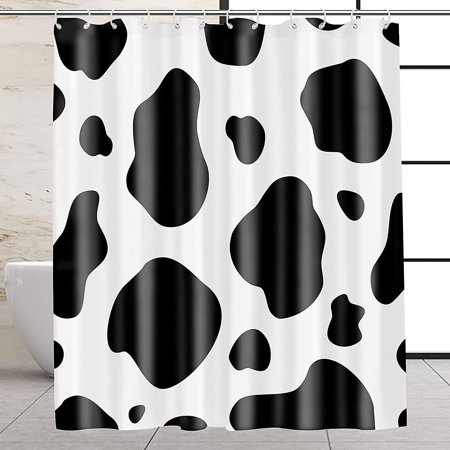 Cow Print Shower Curtain For Bathroom, Hide Of A Cow With Black Spots ...