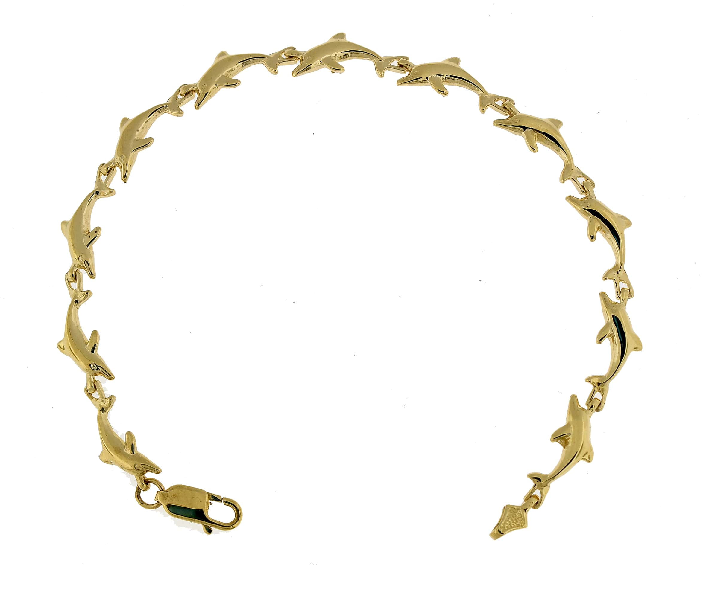 14k Yellow Gold Dolphin Bracelet 7 inch - Walmart.com