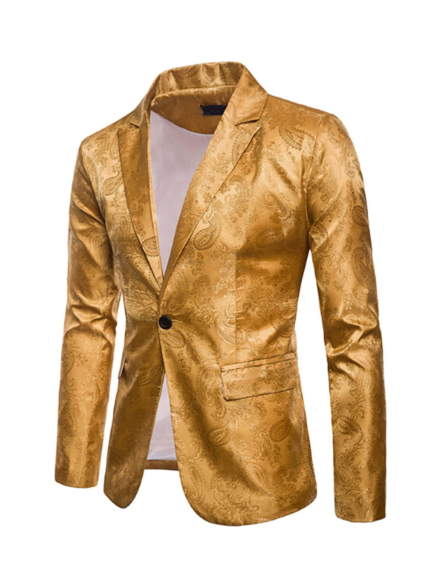 AvoDovA Men Shiny Blazers Gold Glitter Suit Jackets Male Nightclub One ...