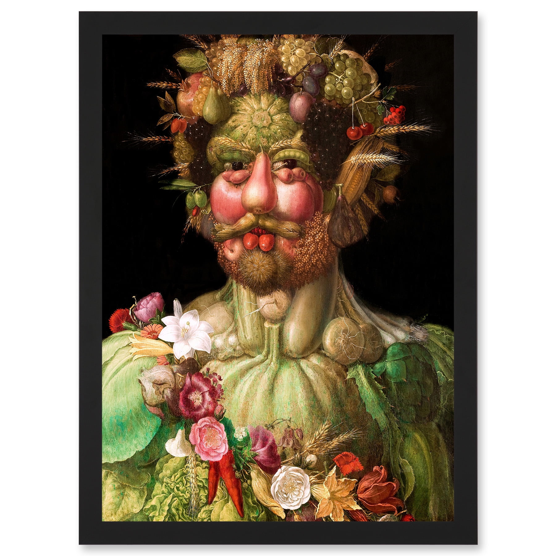 Painting Portrait Arcimboldo Rudolf II Habsburg Vertumnus Vegetables Artwork Framed Wall Art ...