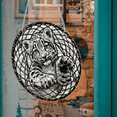 Acrylic Round Hanging Ornament, Snow Leopard Cub in Net Design, Round ...