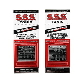 S.S.S. Trusted Iron and Vitamin B Complex Supplement Tonic Liquid, 20 ...