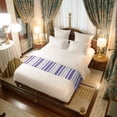 Bed Runner Purple Stripes Bedding Scarves Soft Decorative Bed Flag Grey ...