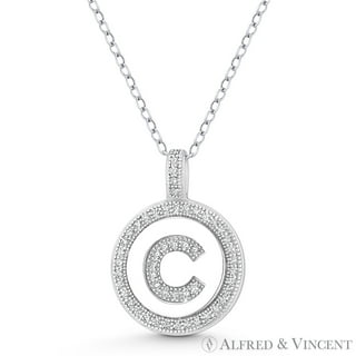 Sterling Silver Polished & Textured Letter C Chain Slide - Walmart.com