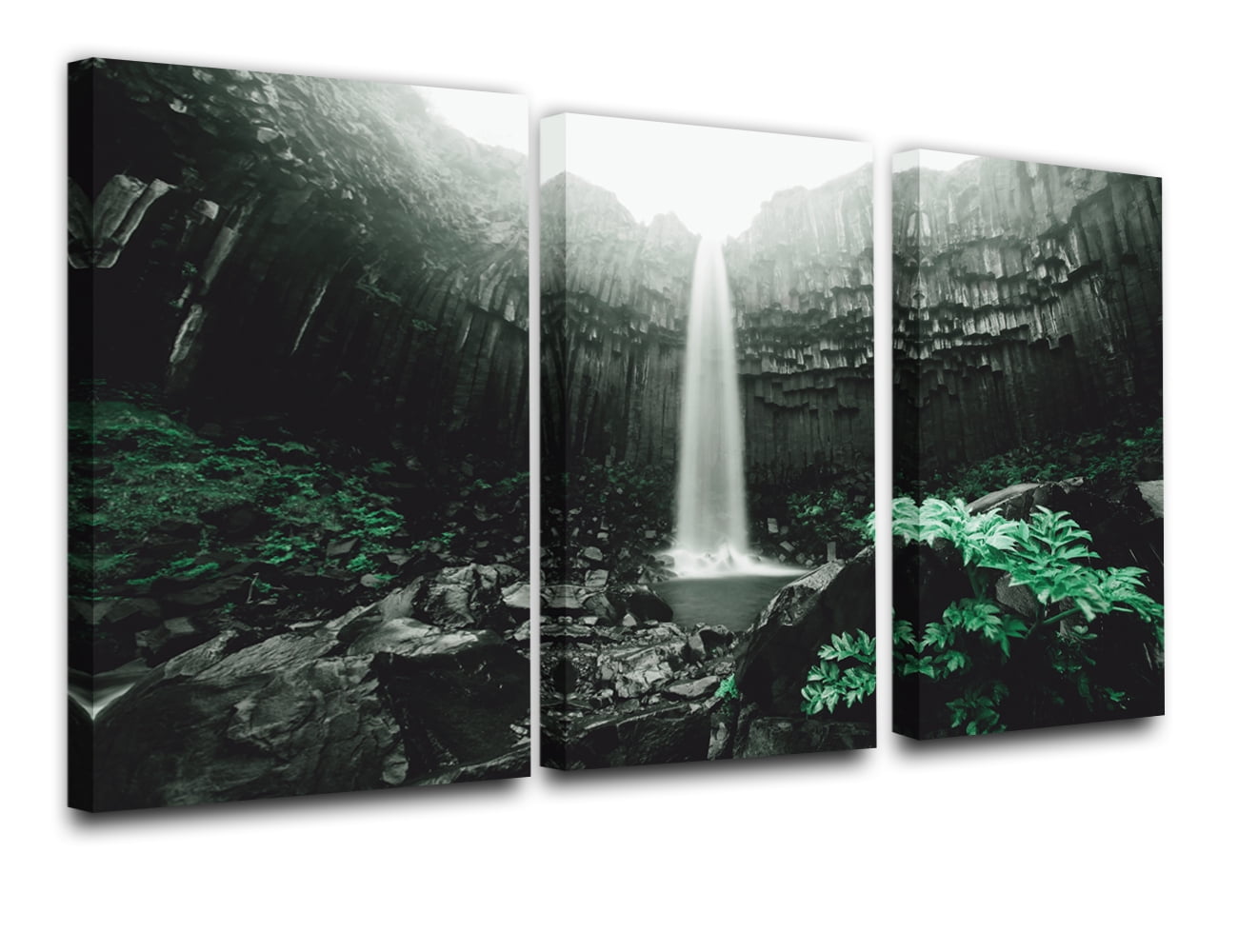 TISHIRON 3PCS Framed Canvas Wall Art Set,36"x24" Green Landscape Canvas ...