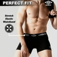 Umbro Mens Athletic Workout Boxer Briefs with Support Pouch, Breathable Cotton Underwear, Black ...