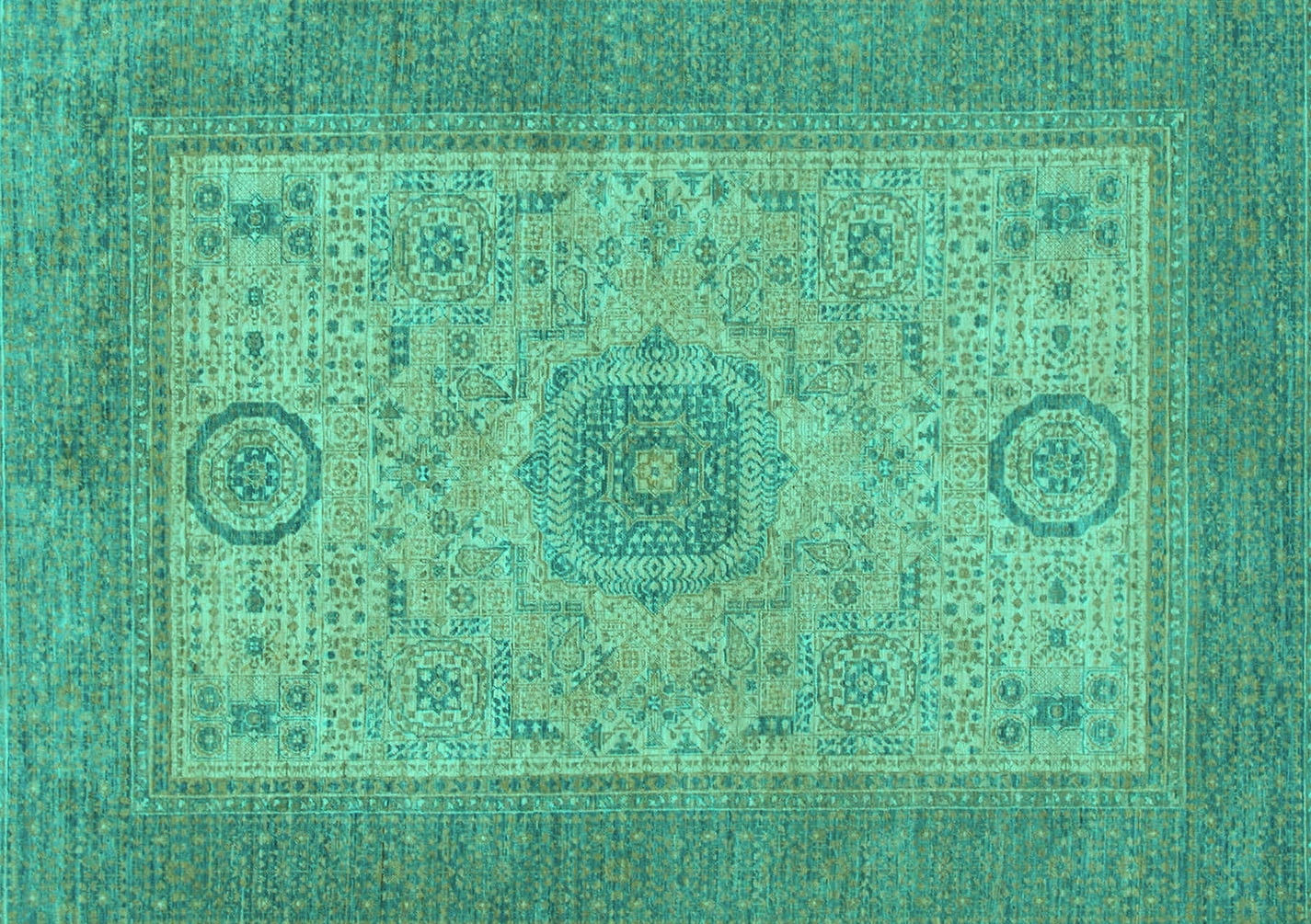 Ahgly Company Machine Washable Indoor Rectangle Abstract Turquoise Blue ...