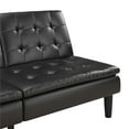 Mainstays Memory Foam Futon with Cupholder and USB, Black Faux Leather ...