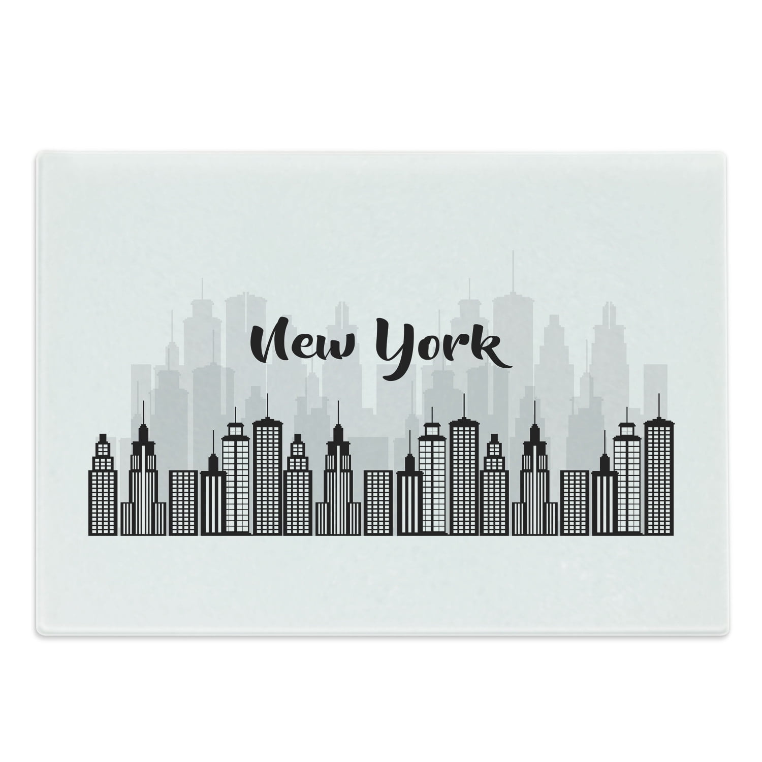 NYC Scene Cutting Board, Modern Design of New York Calligraphy with ...