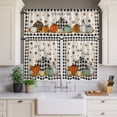Kitchen Window Curtains Valance and Tier Set, Thanksgiving Pumpkin ...