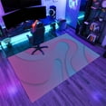 Abstract Wavy Stripes Area Rugs, Ombre Blue Purple Wave Carpet, Ultra ...